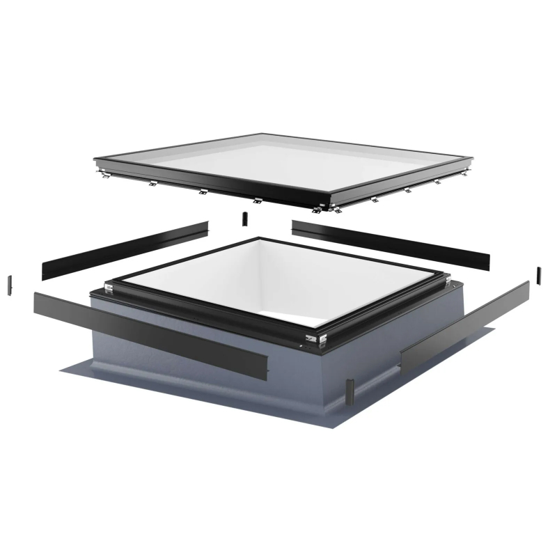 Korniche Aluminium Flat Glass Roof Window - Clear 1.2 U-Value - LB Supplies